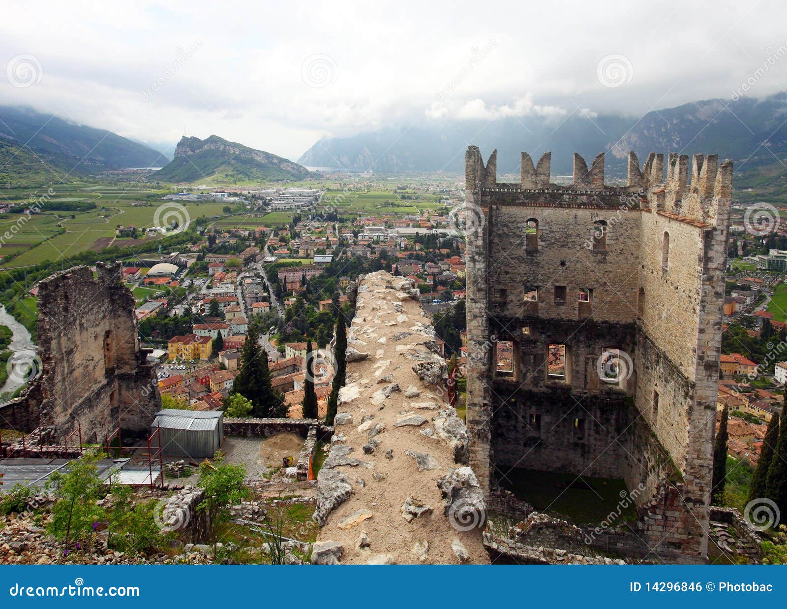 Castle of Arco and Panoramic View of Arco Stock Photo - Image of ...