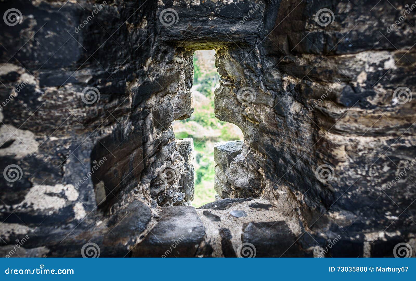 Castle Arrow slit stock photo. Image of medieval, slit - 73035800