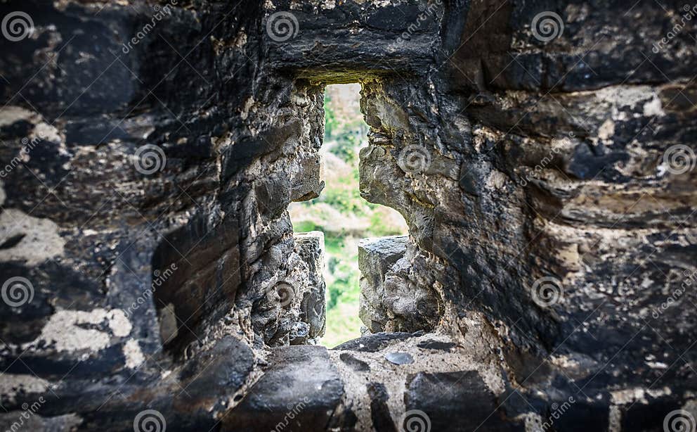 Castle Arrow slit stock photo. Image of medieval, slit - 73035800
