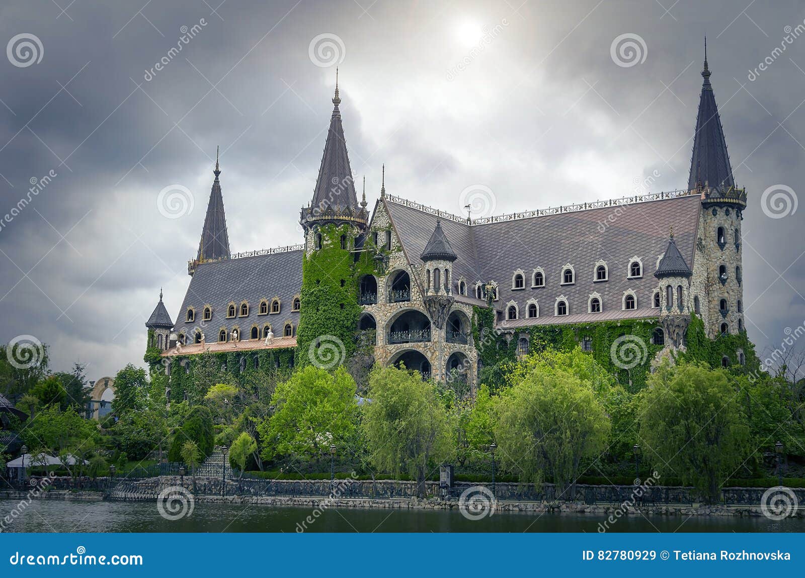 Castle in bad weather. stock image. Image of dark, castle - 82780929