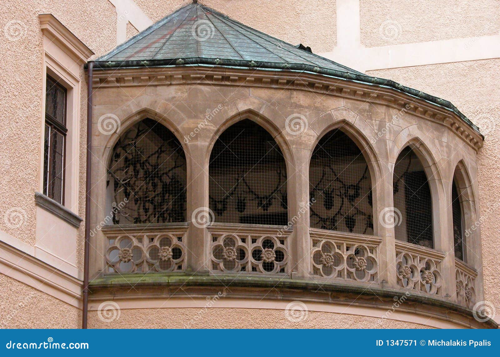 Castle Balcony. stock image. Image of attic, color, archway - 1347571