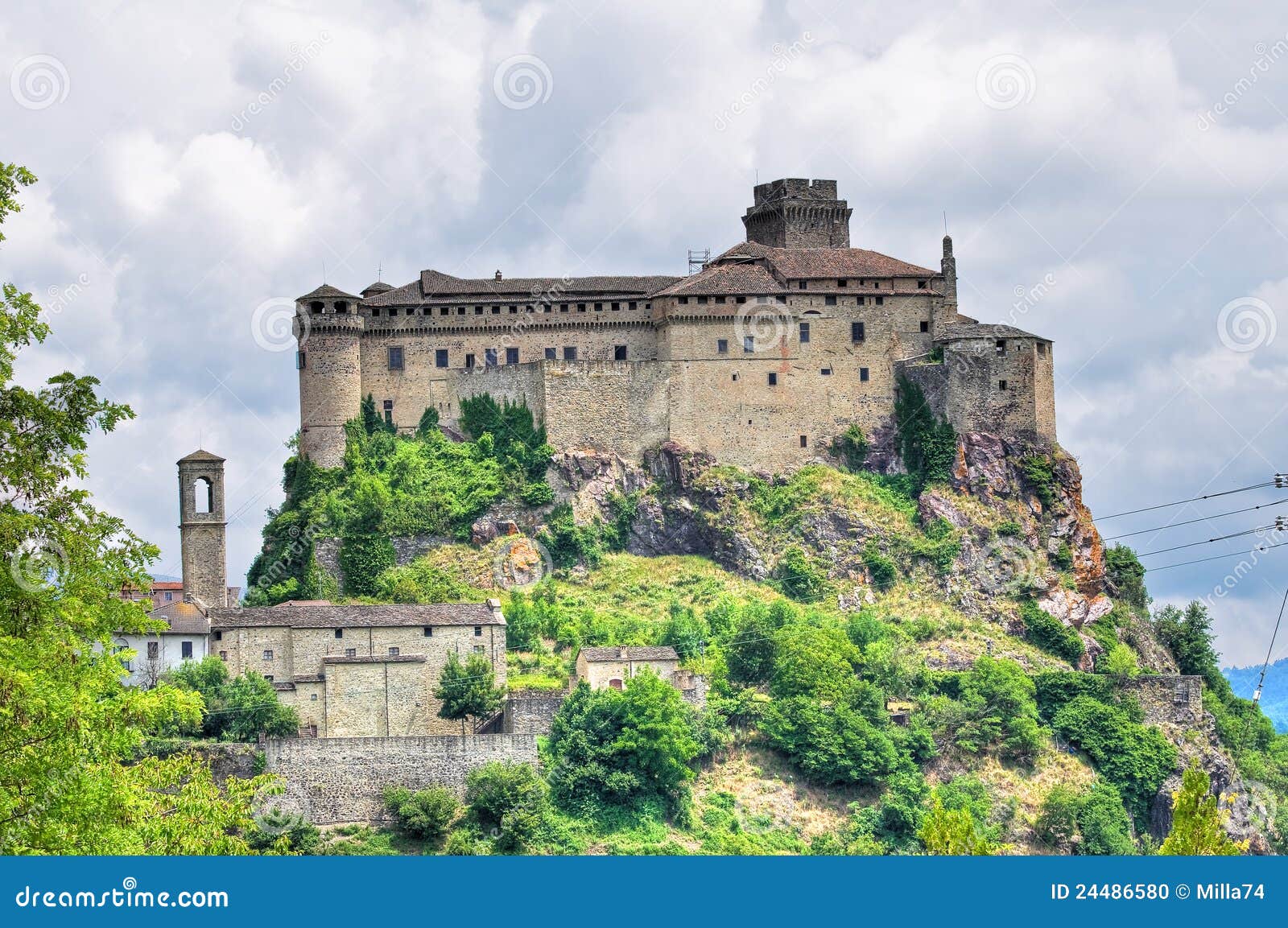 Castle of Bardi. Emilia-Romagna. Italy Stock Photo - Image of belltower ...
