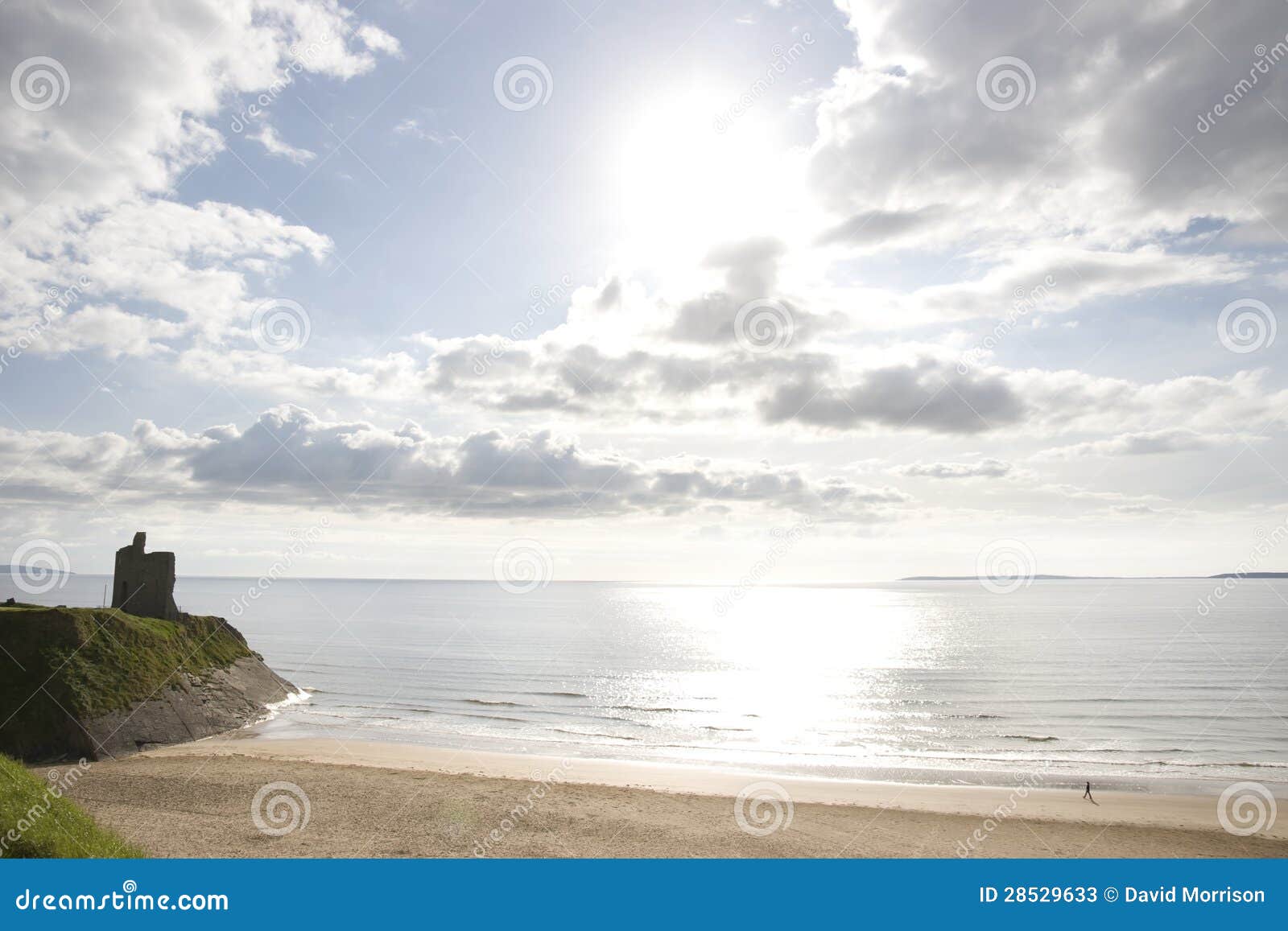 Castle and Beach on a Bright Sunset Evening Stock Image - Image of edge ...