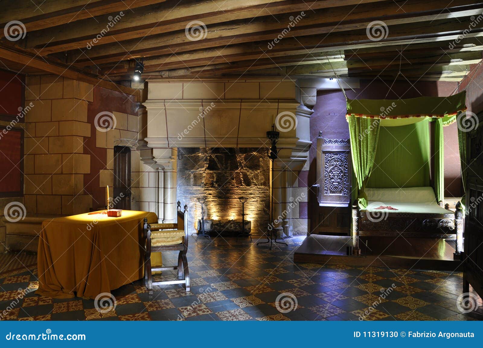 Castle bedroom stock photo. Image of inside, medieval - 11319130