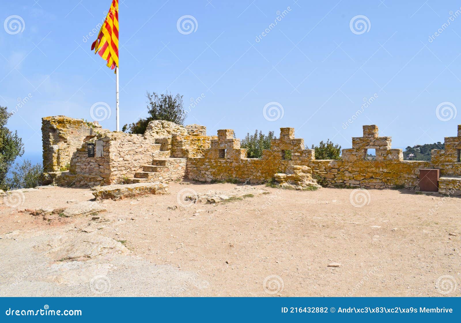 Castle of Begur in Costa Brava Catalonia Stock Photo - Image of ...