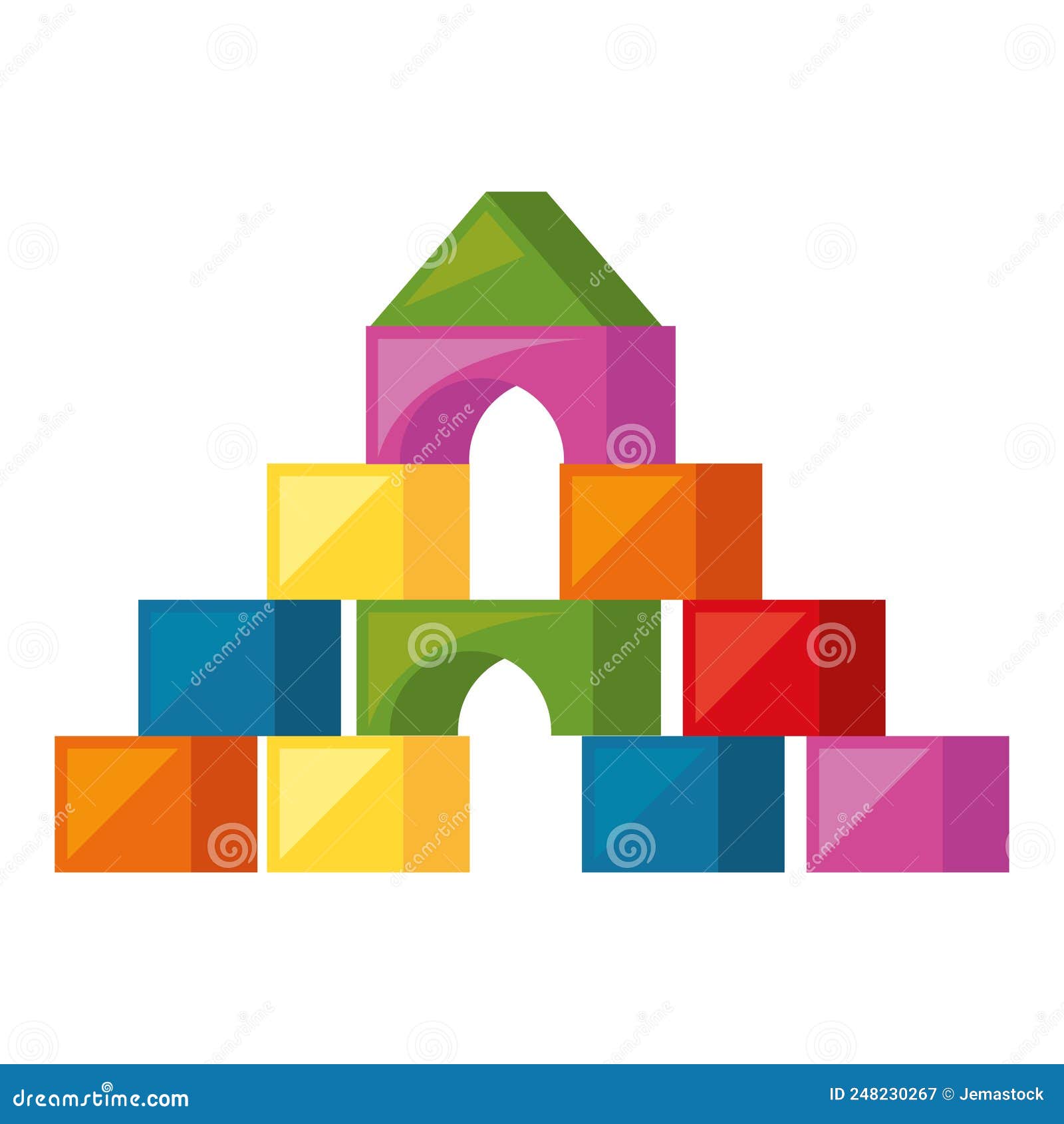 Castle blocks toys stock vector. Illustration of stationery - 248230267