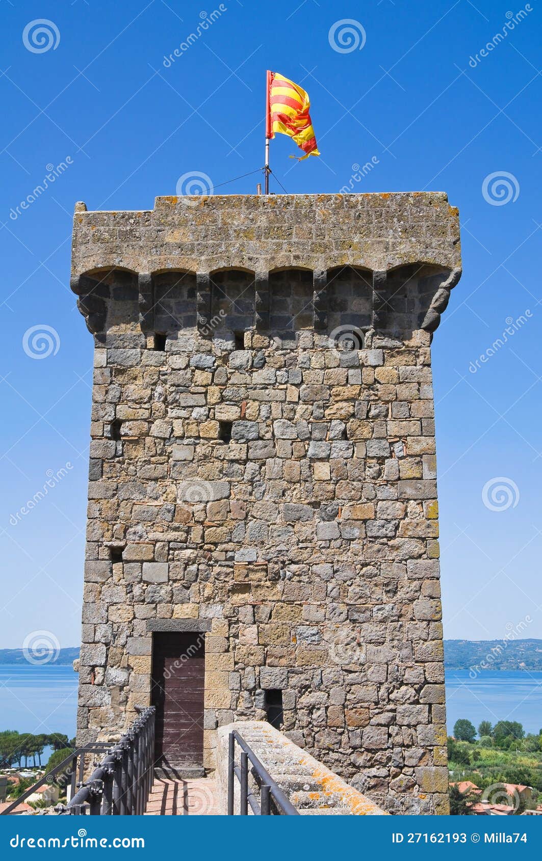 Castle of Bolsena. Lazio. Italy Stock Image - Image of lakeview, castle ...
