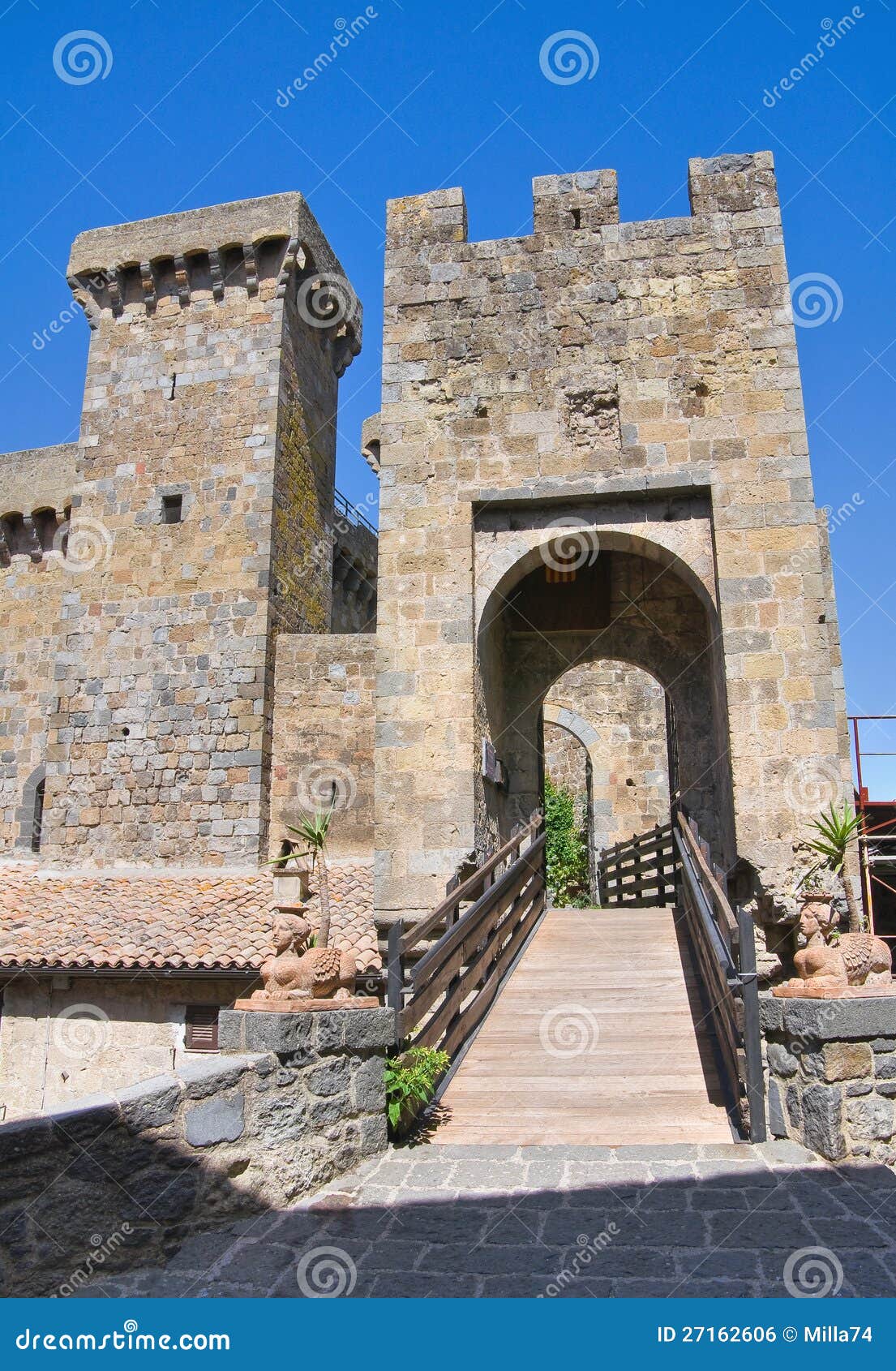 Castle of Bolsena. Lazio. Italy Stock Photo - Image of facade, bridge ...