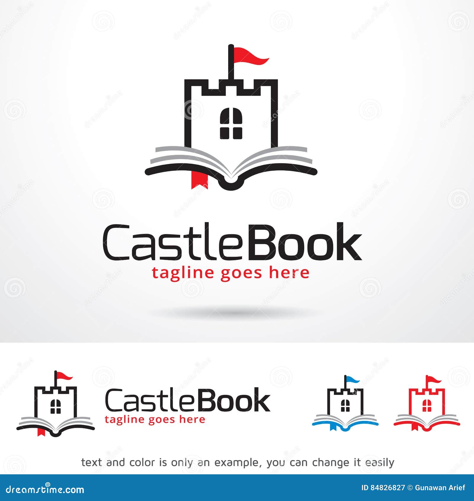Castle Book Logo Template Design Vector Stock Vector - Illustration of ...