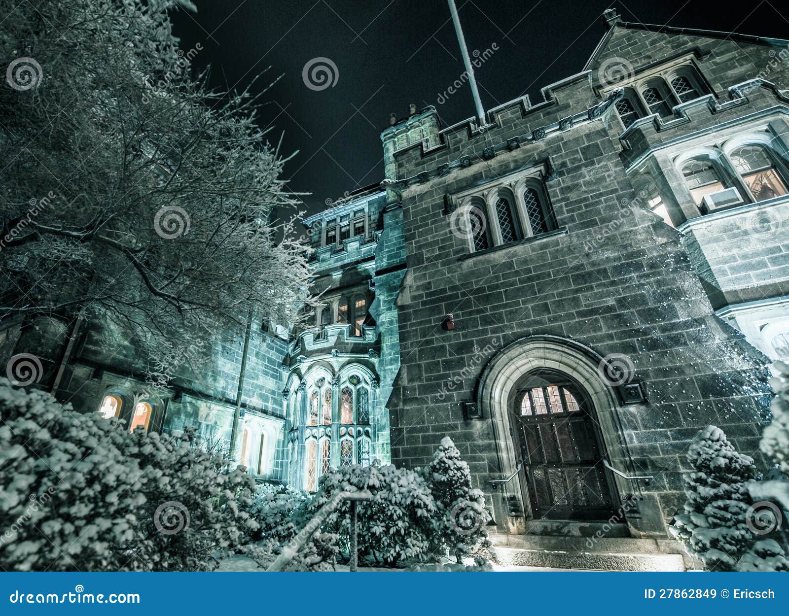 The Castle at Boston University Stock Image - Image of frost, facade ...