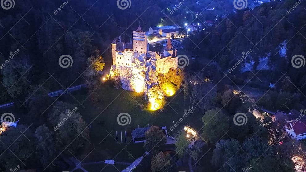Castle Bran night stock photo. Image of night, cool - 261946644
