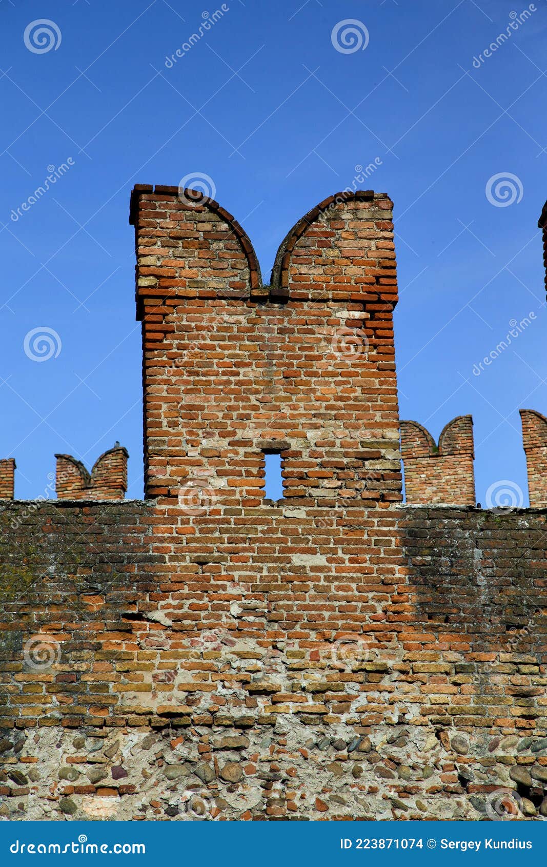 Castle and brick wall stock photo. Image of clowds, europe - 223871074