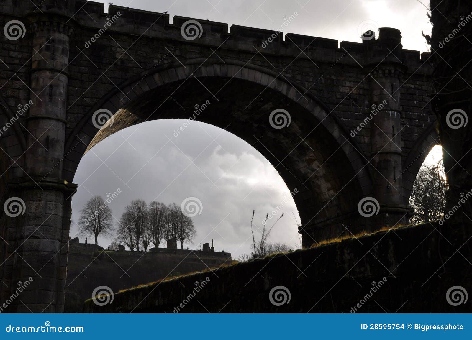 Castle Bridge Silhouette England Stock Photo - Image of silhouette ...