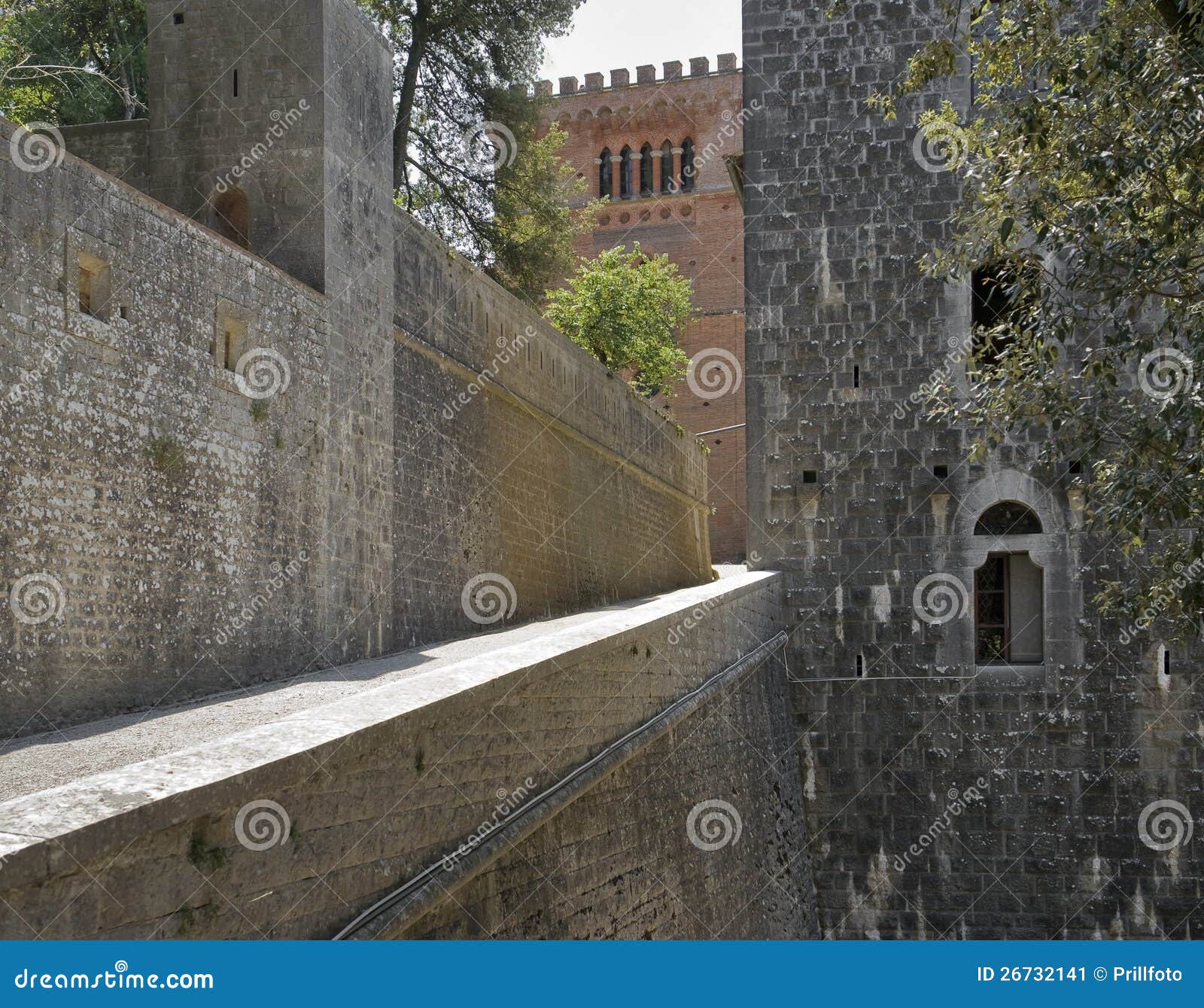 Castle of Brolio stock image. Image of facade, alley - 26732141