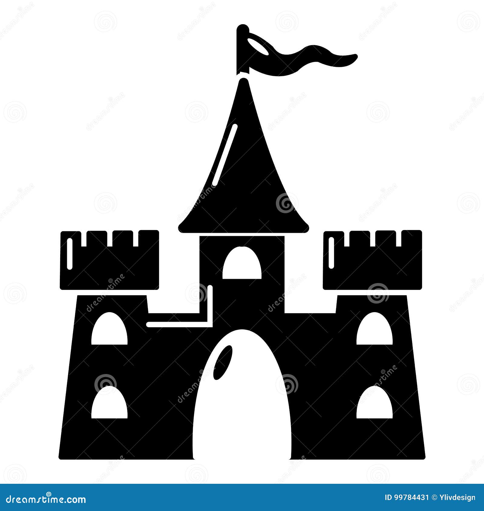 Castle Building Icon, Simple Style Stock Vector - Illustration of ...