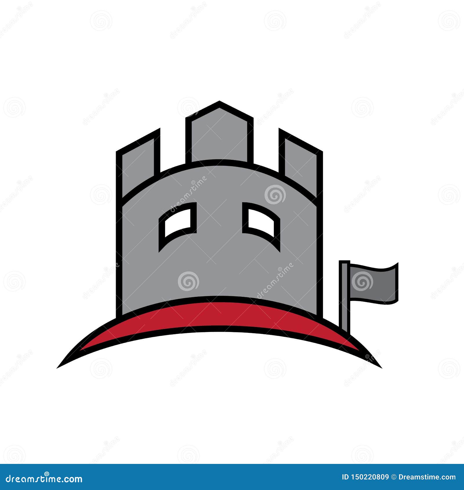Castle Building Flat Logo Vector Stock Vector - Illustration of ...
