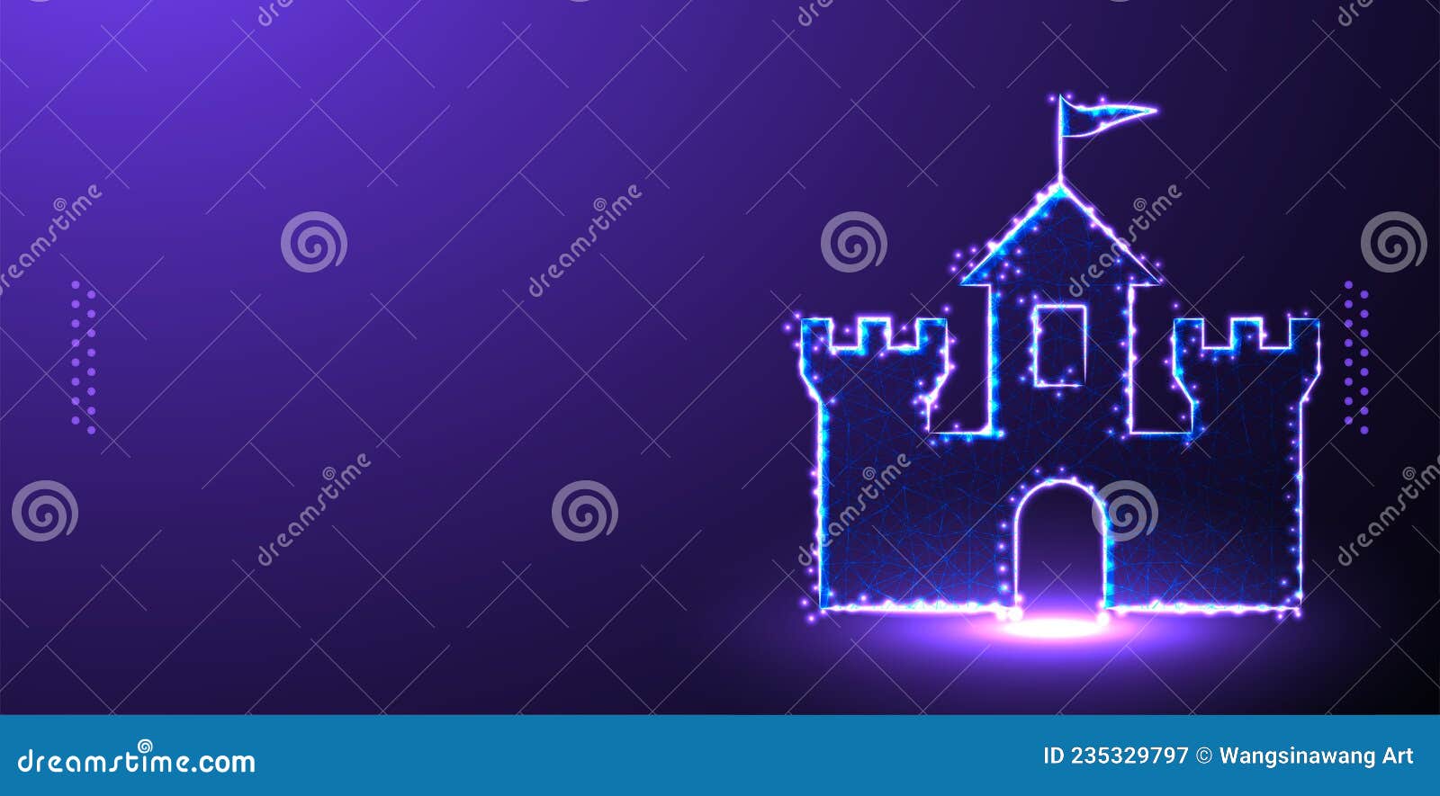 Castle, Building Low Poly Wireframe Mesh from Polygonal Design Vector ...