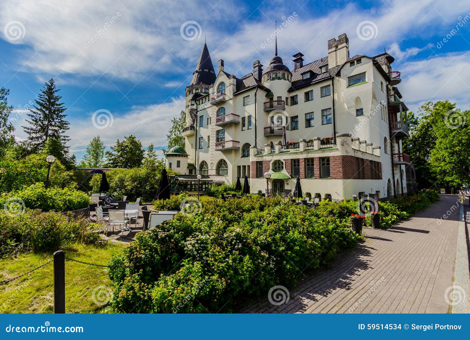 Castle building with trees stock photo. Image of nature - 59514534