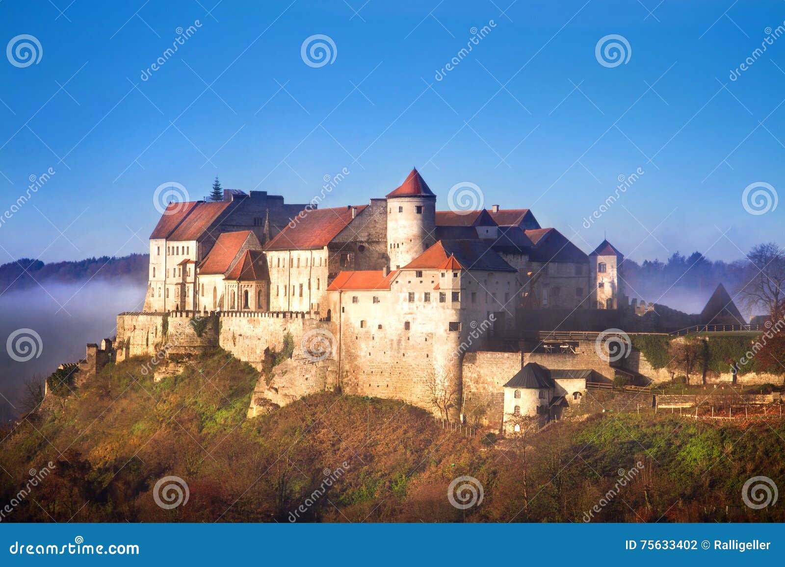 Castle of Burghausen, Bavaria, Germany Stock Photo - Image of mountain ...