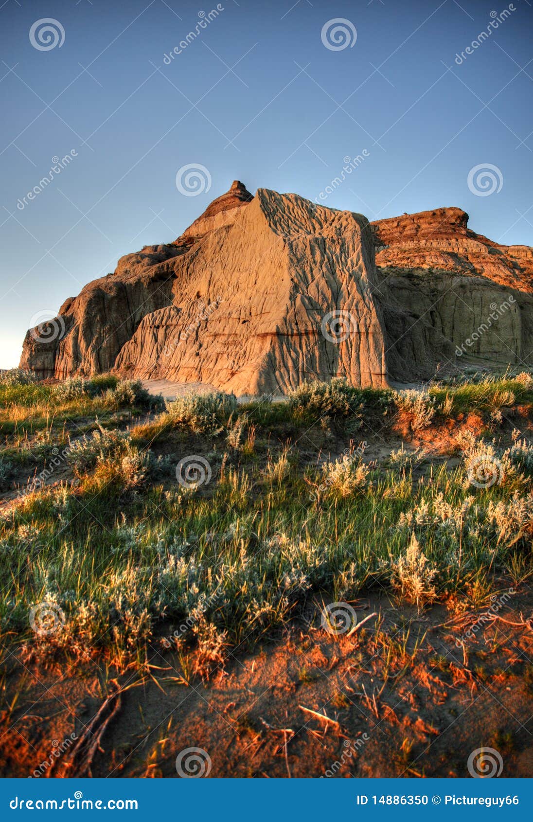 Castle Butte in Big Muddy Valley Stock Photo - Image of colorful ...