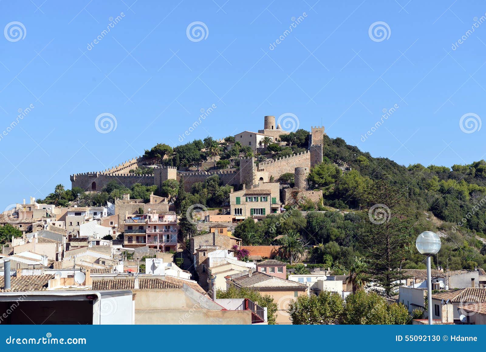 Castle of Capdepera stock photo. Image of tourism, town - 55092130