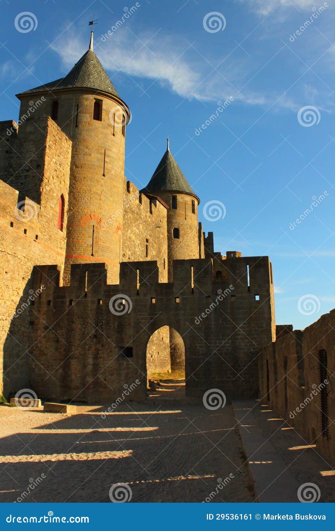 Castle Carcassonne Inside Walls Stock Image - Image of carcasonne, trip ...