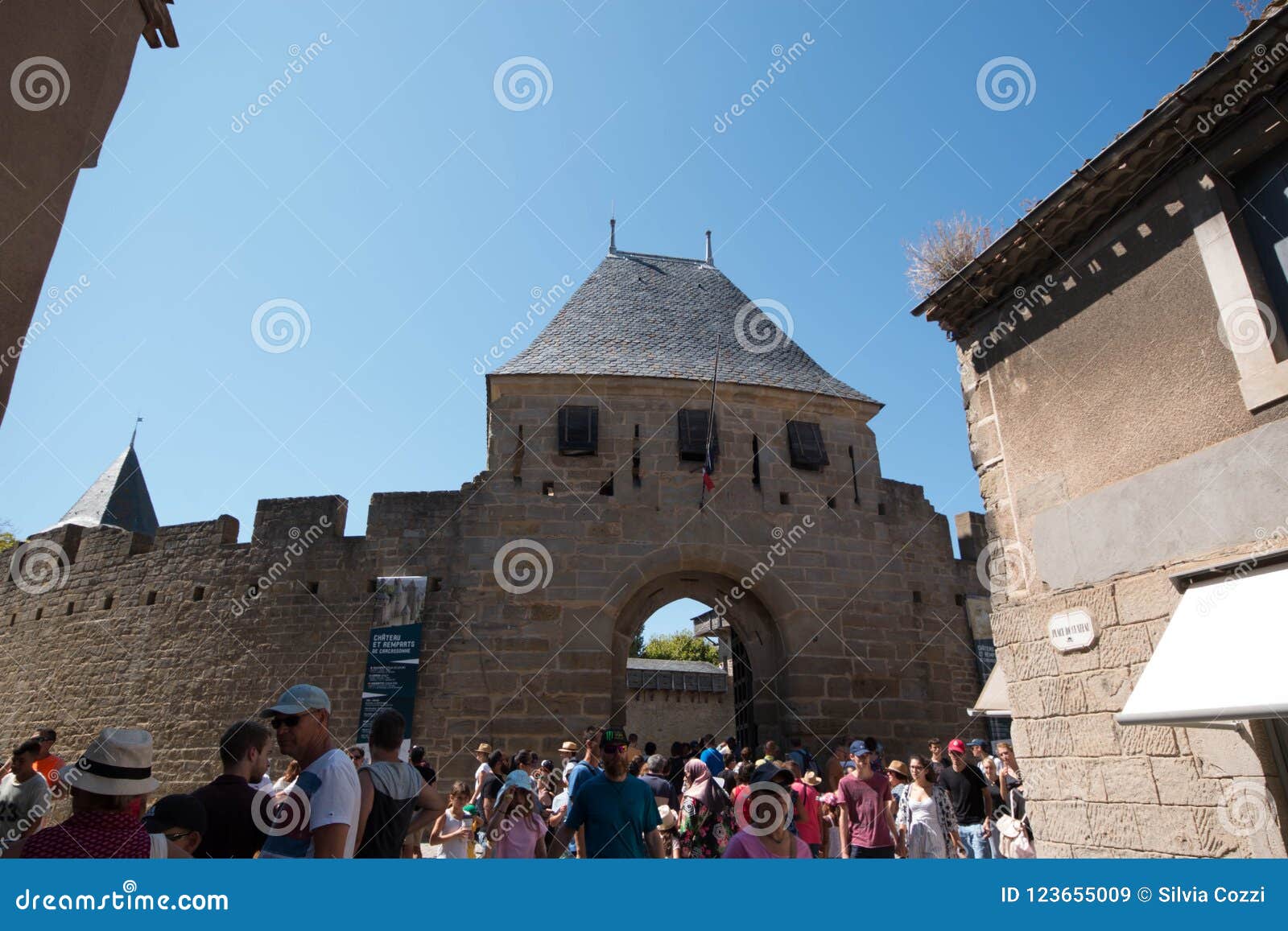 Castle of Carcassonne, Main Entrance Gate Editorial Stock Image - Image ...