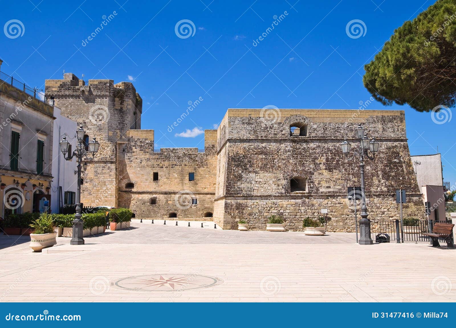 Castle of Castro. Puglia. Italy Stock Photo - Image of city ...