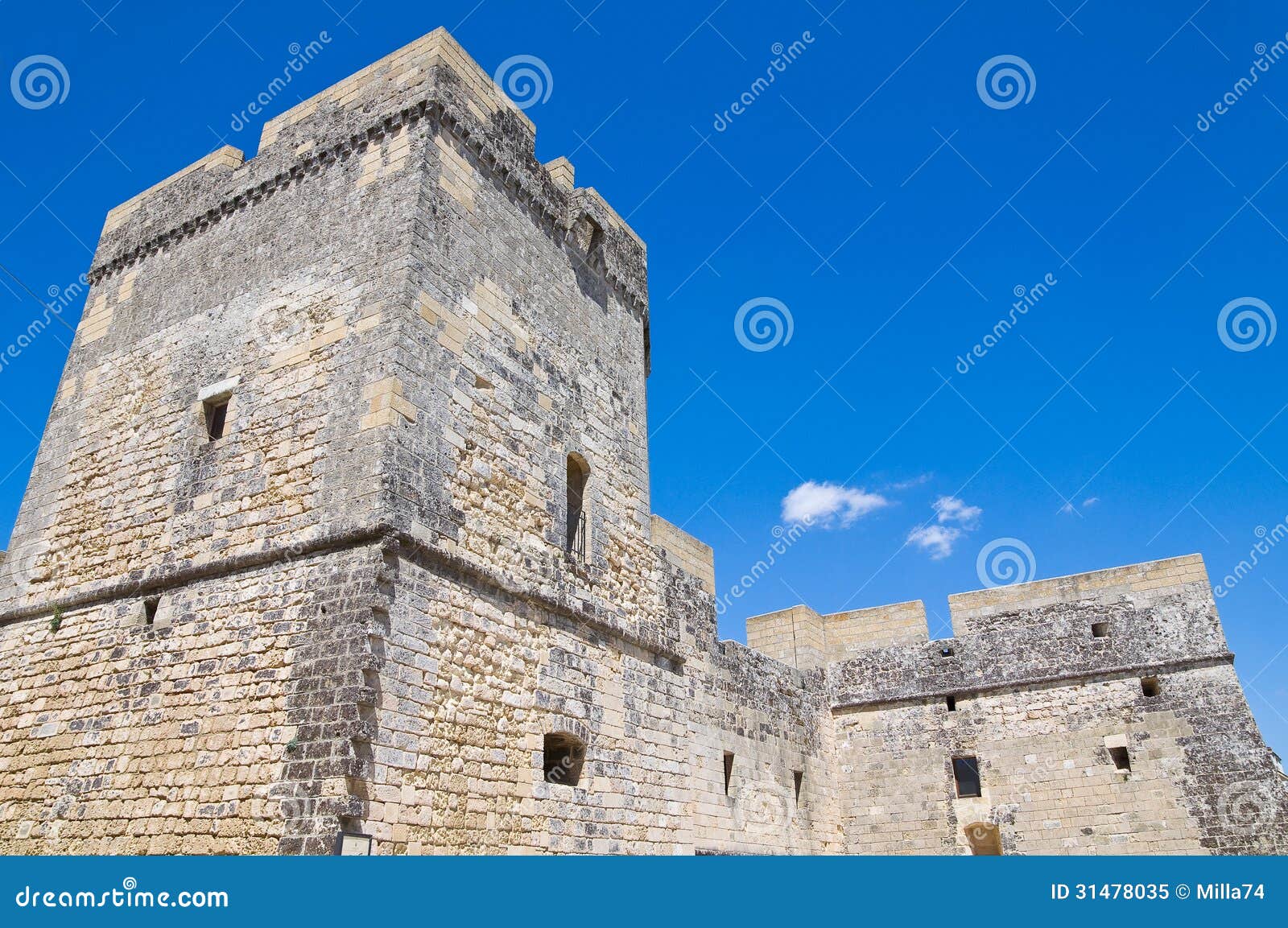 Castle of Castro. Puglia. Italy Stock Image - Image of battlements ...
