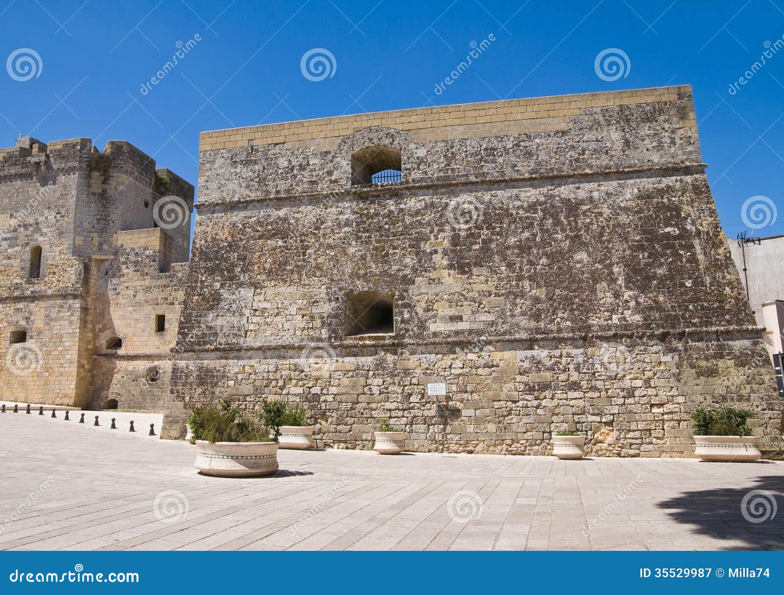 Castle of Castro. Puglia. Italy Stock Image - Image of apulia ...