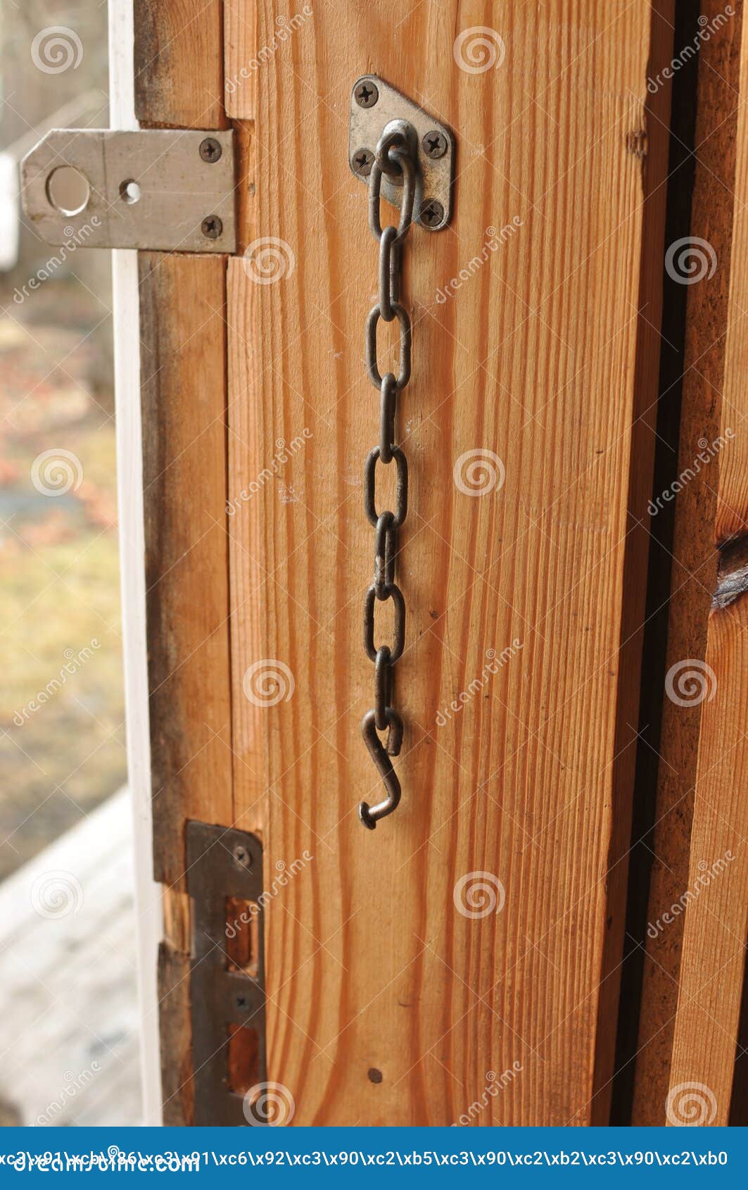 Castle Chain on the Front Door Stock Image - Image of chain, castle ...