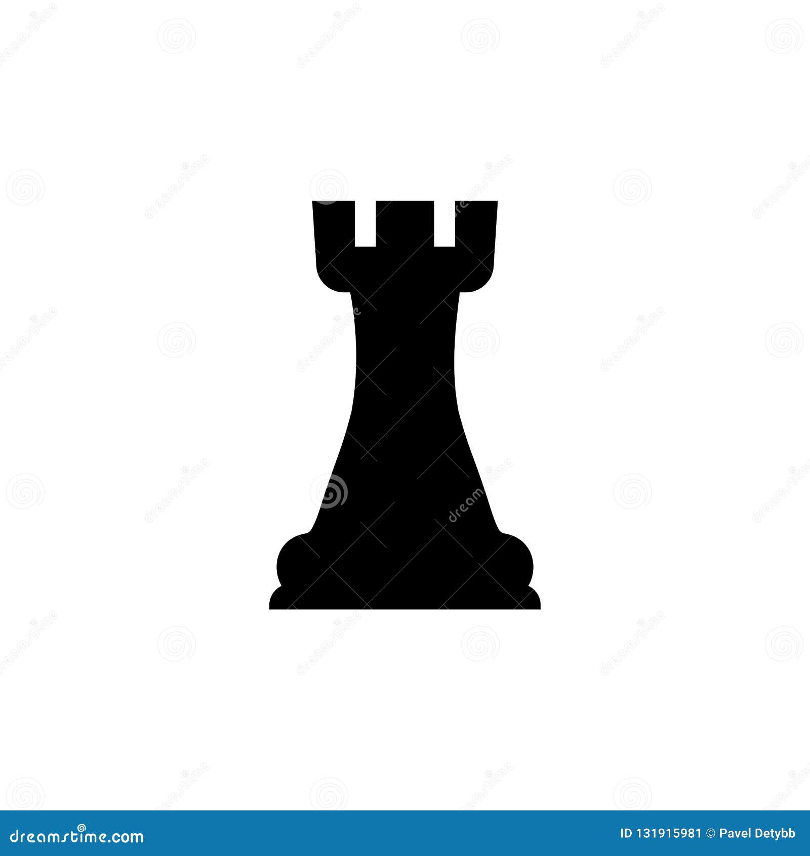 Castle Chess Icon. Vector Illustration, Flat Design Stock Illustration ...