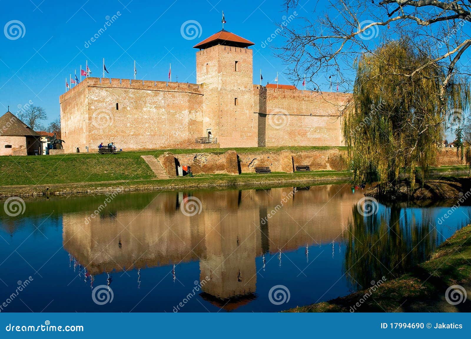 Castle of City Gyula in Hungary Stock Photo - Image of battlement ...