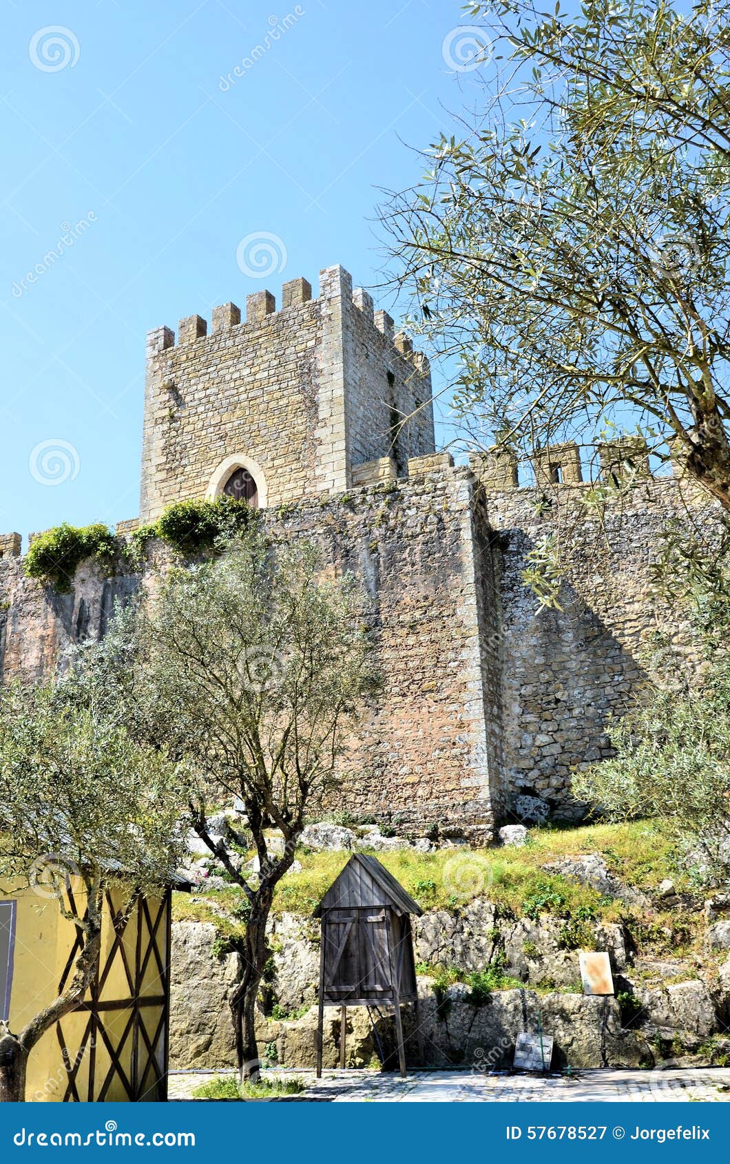 Castle in the City of Obidos Stock Image - Image of fortress, stone ...