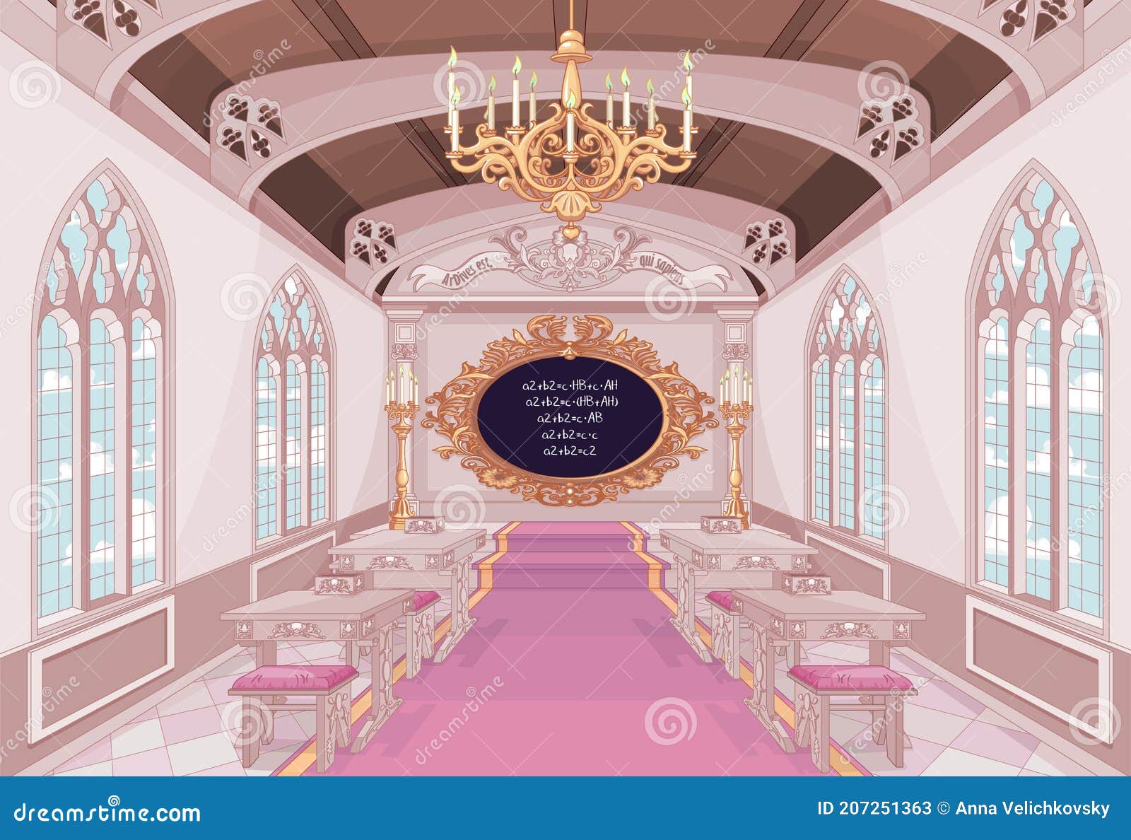 Castle Classroom with Chalkboard Stock Vector - Illustration of ...