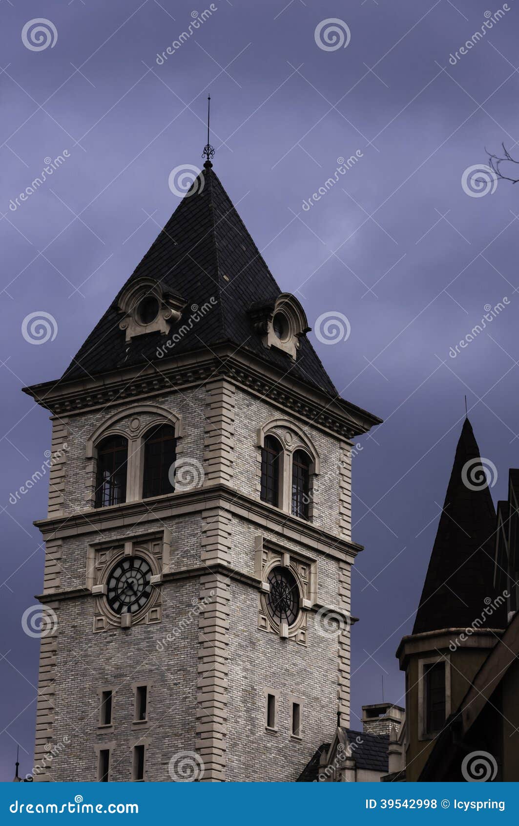 Castle and clock stock photo. Image of travel, tale, cloud - 39542998