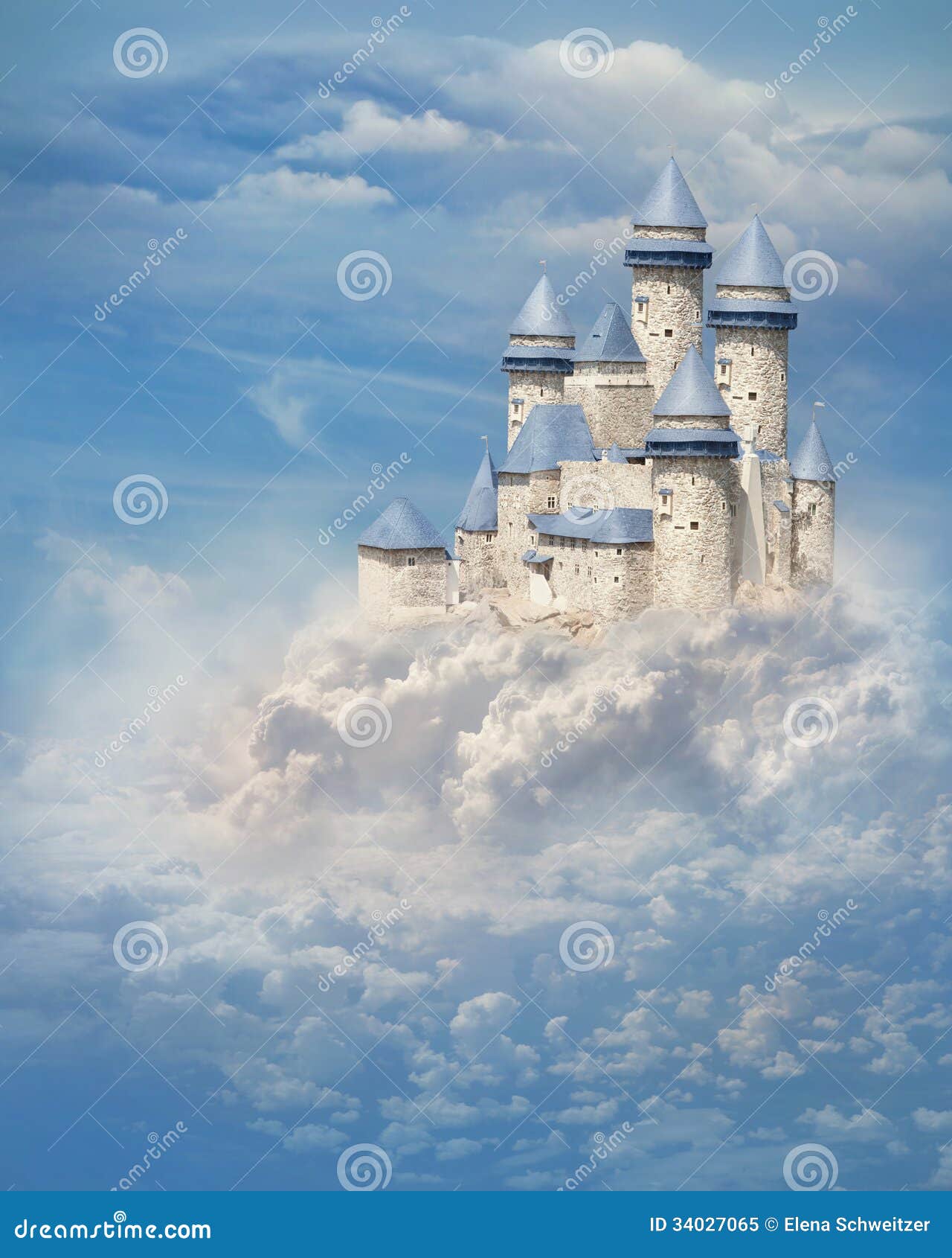 Castle in the clouds stock image. Image of imagine, abstract - 34027065