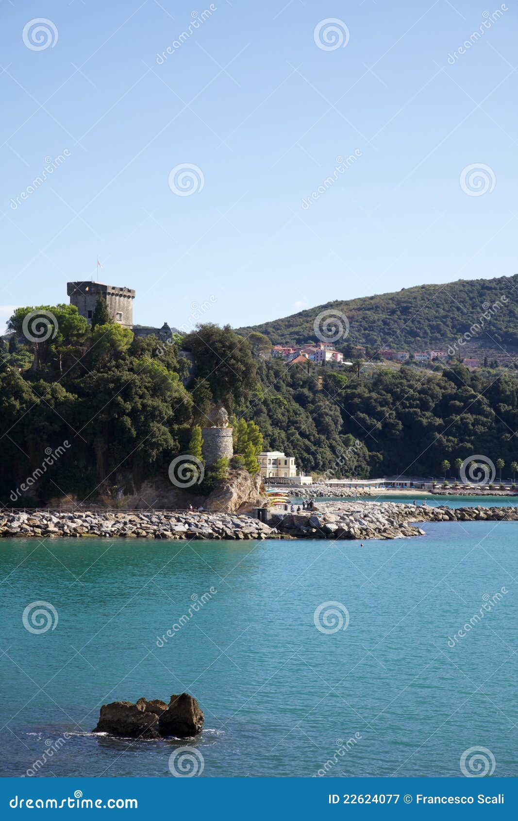 Castle of coast of Lerici stock image. Image of castle - 22624077