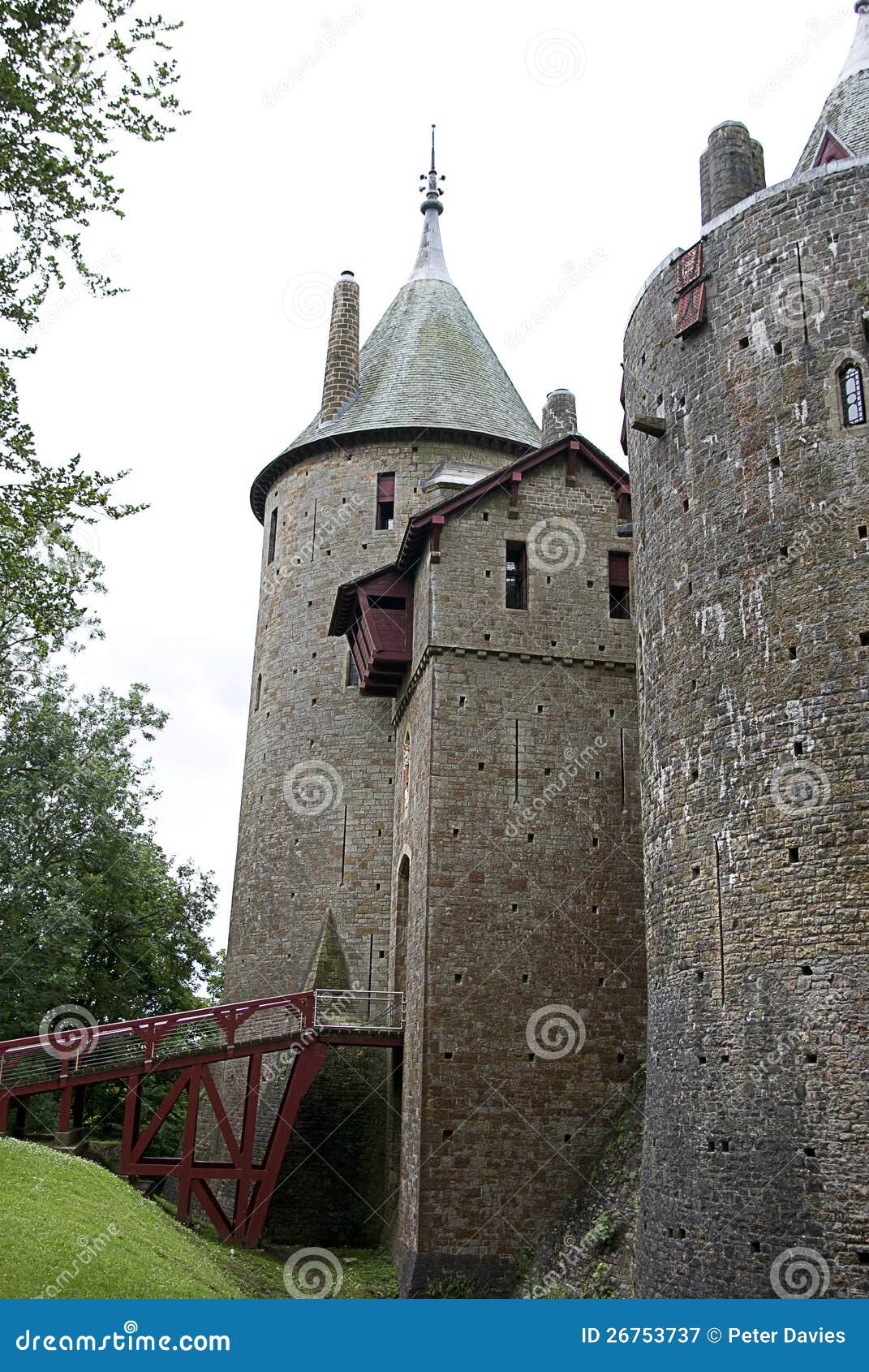 Castle Coch Side View stock image. Image of roof, fortification - 26753737