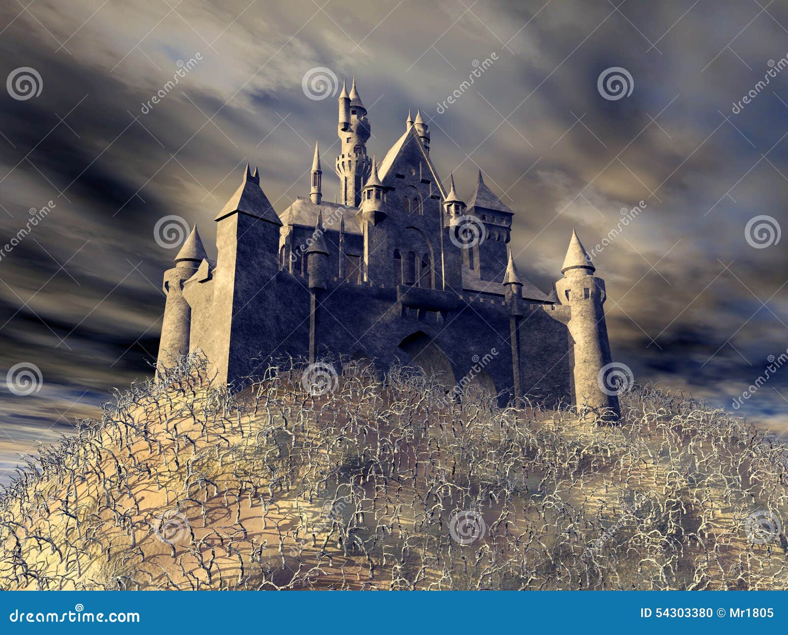 Castle stock illustration. Illustration of castle, chateau - 54303380