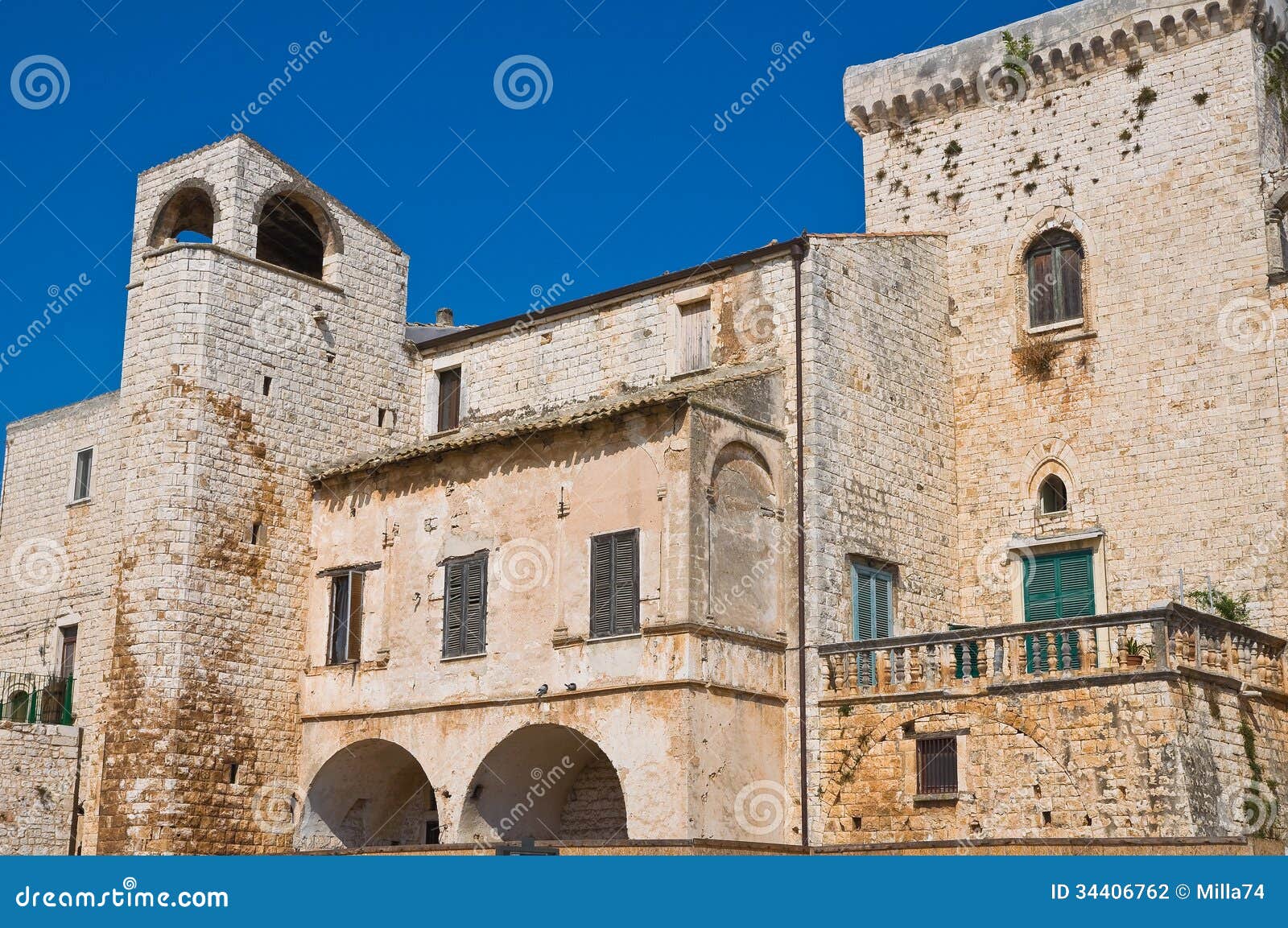 Castle of Conversano. Puglia. Italy Stock Photo - Image of bulwark ...