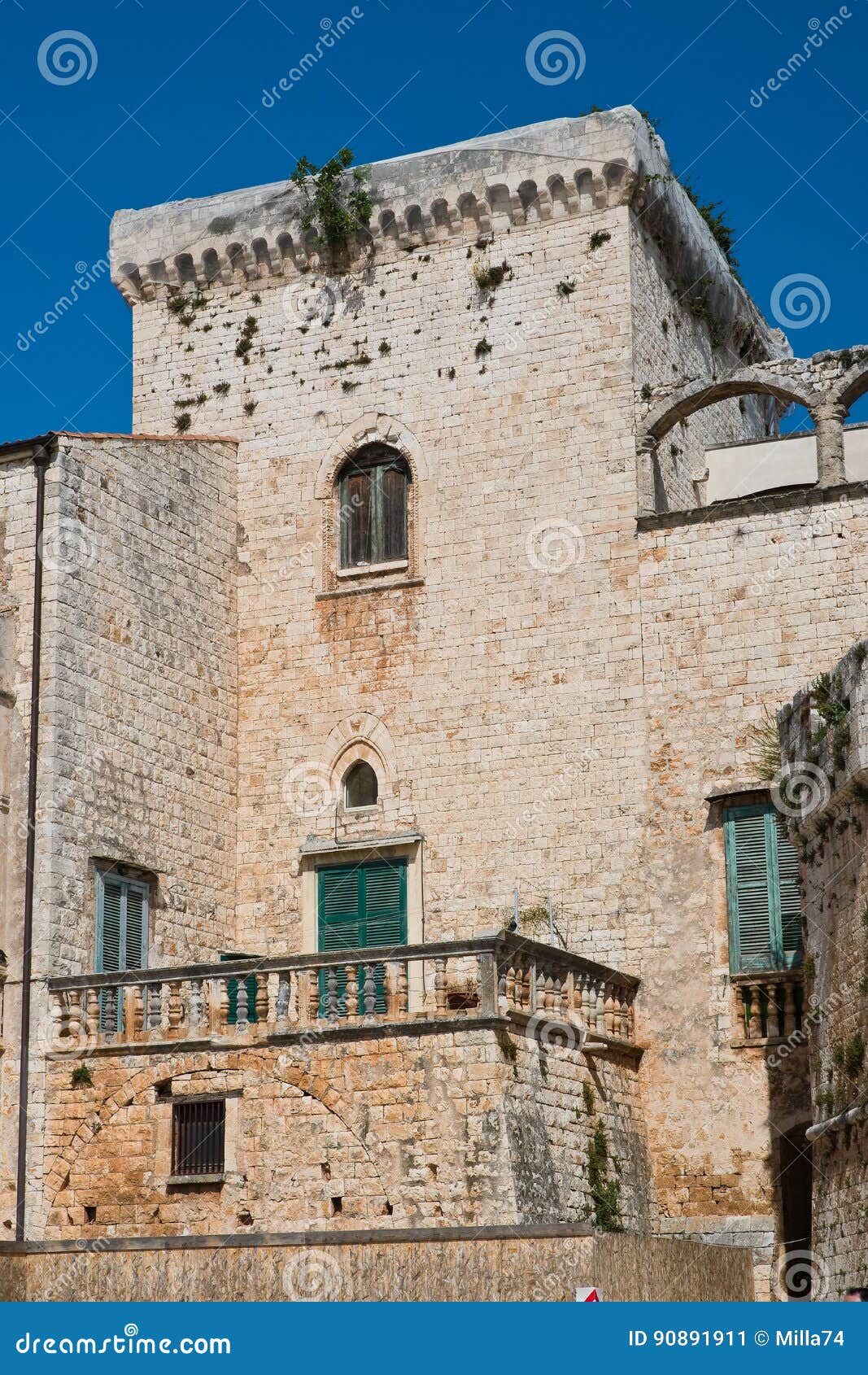 Castle of Conversano. Puglia. Italy Stock Image - Image of blue ...