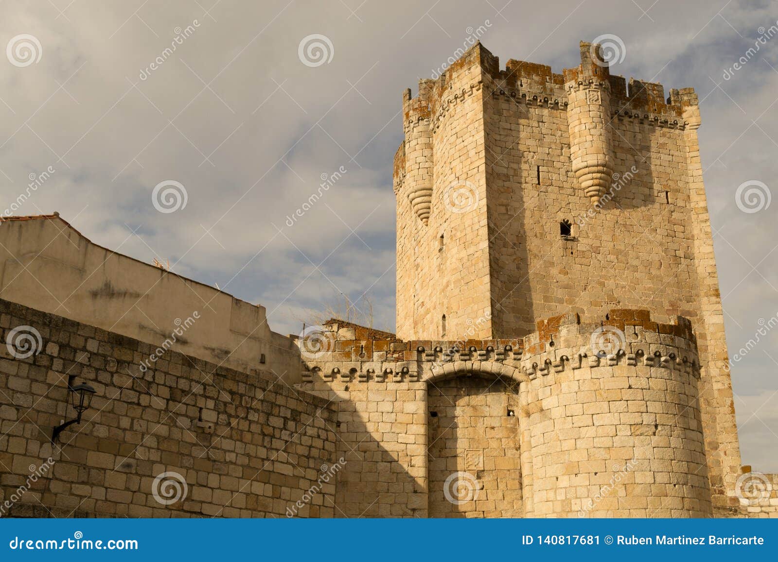 The castle of Coria (Spain stock image. Image of wall - 140817681