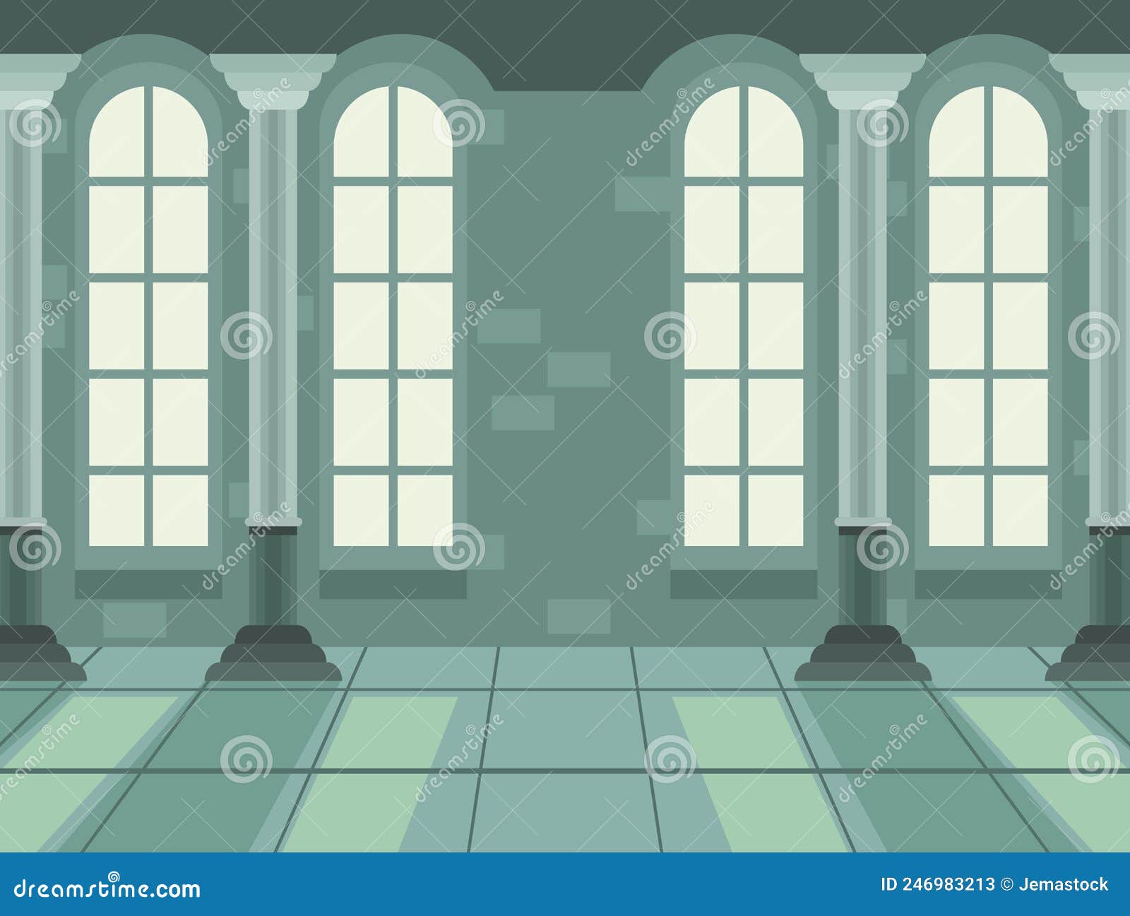 Castle Corridor with Columns Stock Vector - Illustration of traditional ...