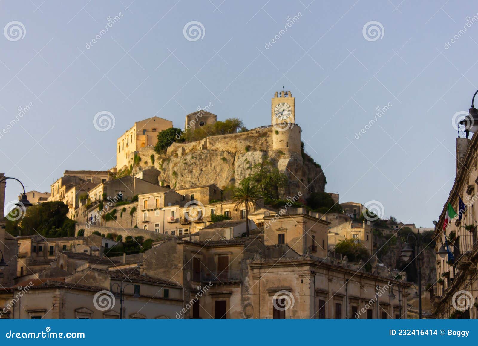 Castle of the Counts of Modica on Siciyl, Italy Stock Photo - Image of ...
