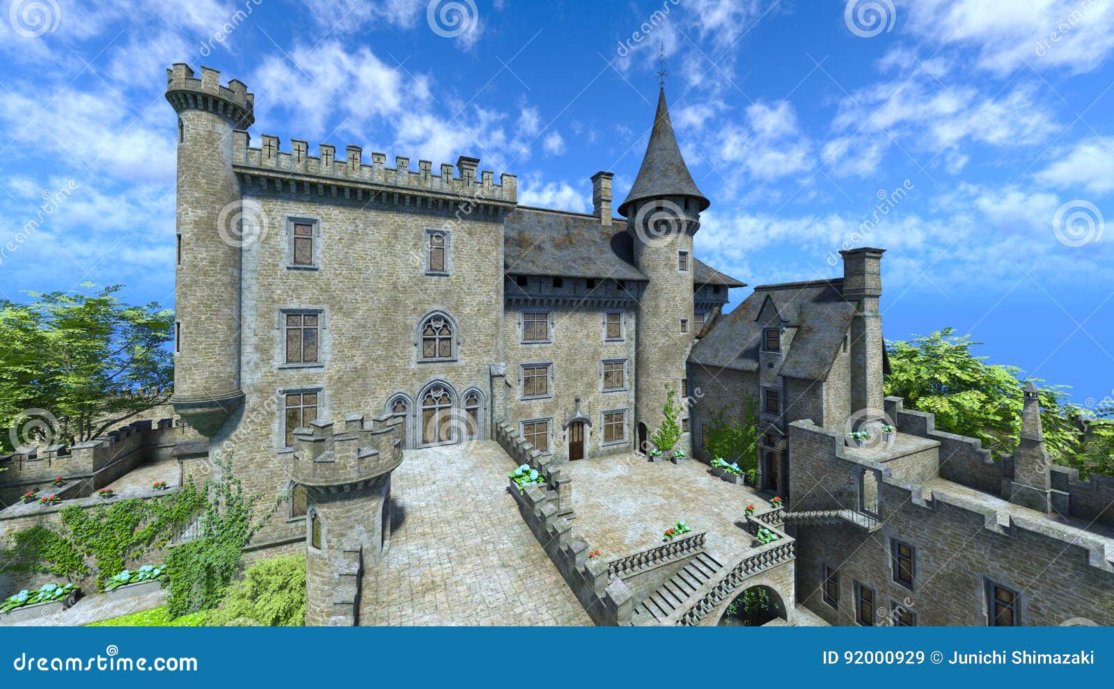 Castle stock image. Image of weather, country, rendering - 92000929