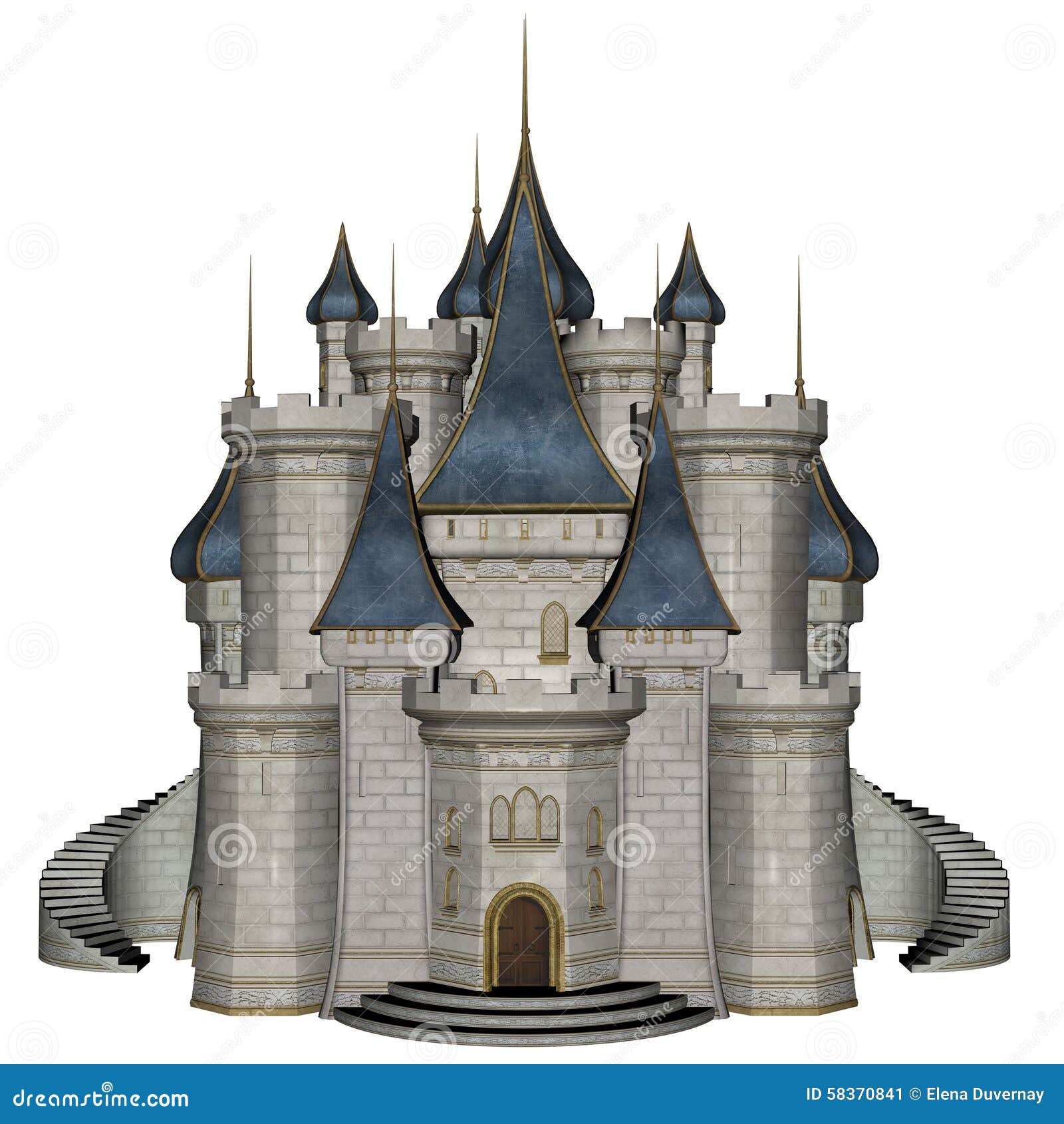 Castle - 3D render stock illustration. Illustration of fairytale - 58370841