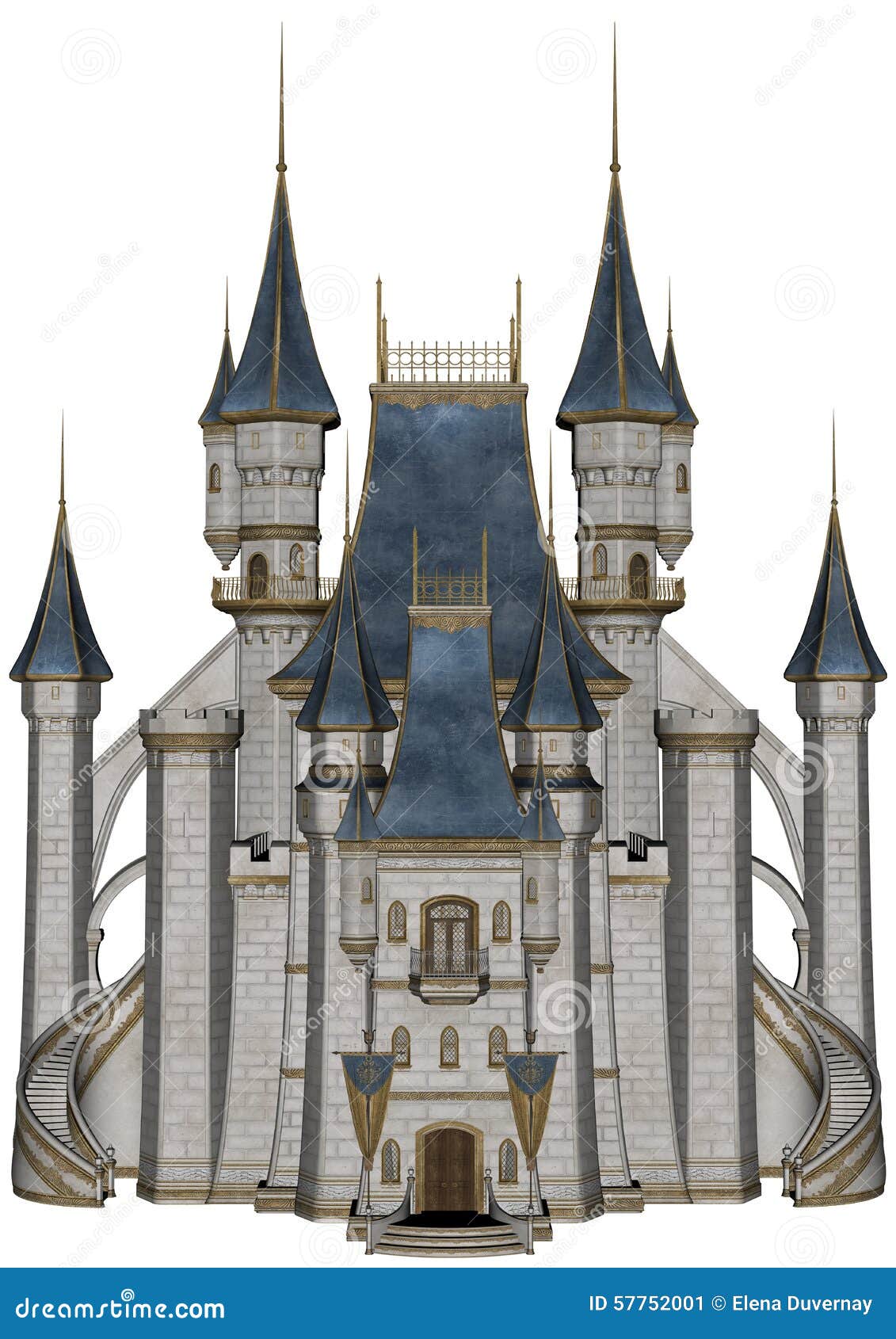 Castle - 3D render stock illustration. Illustration of building - 57752001