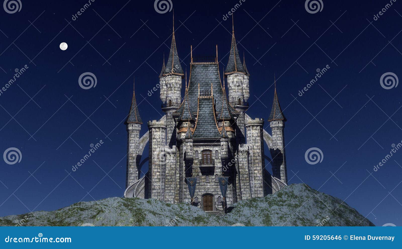 Castle - 3D render stock illustration. Illustration of princess - 59205646