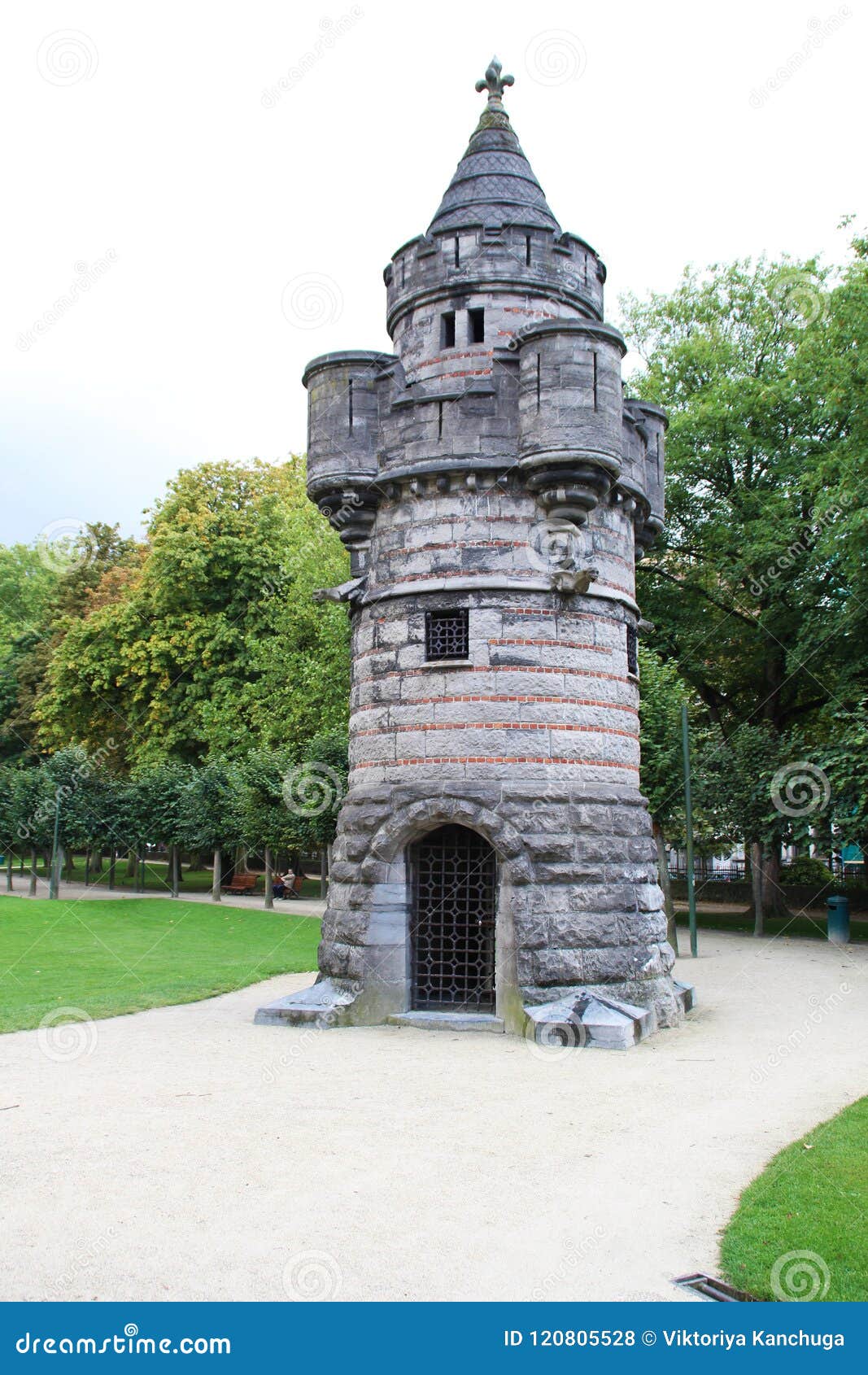 Castle defensive tower. stock photo. Image of light - 120805528